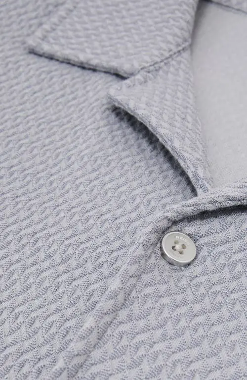 REISS Felipe Textured Knit Cotton Blend Camp Shirt