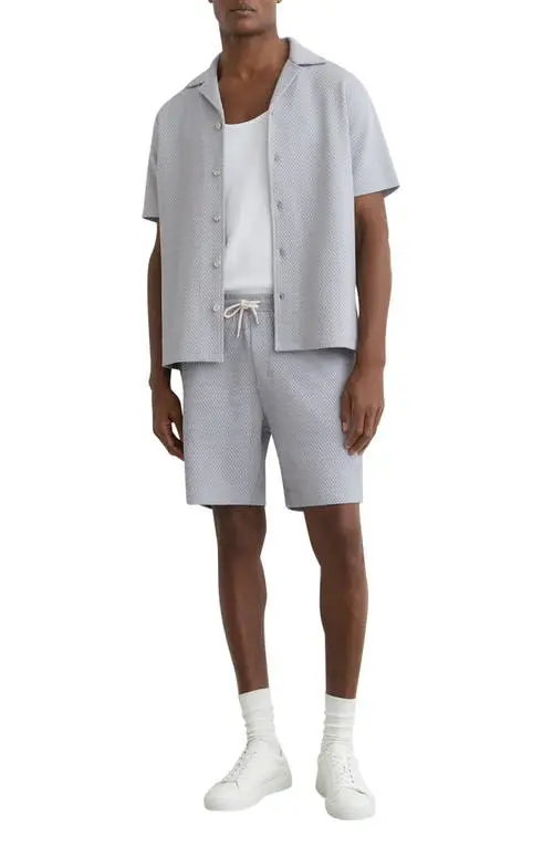 REISS Felipe Textured Knit Cotton Blend Camp Shirt