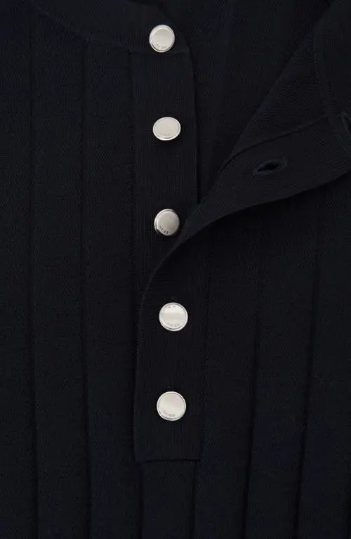 REISS Andres Ribbed Henley Sweater - Navy
