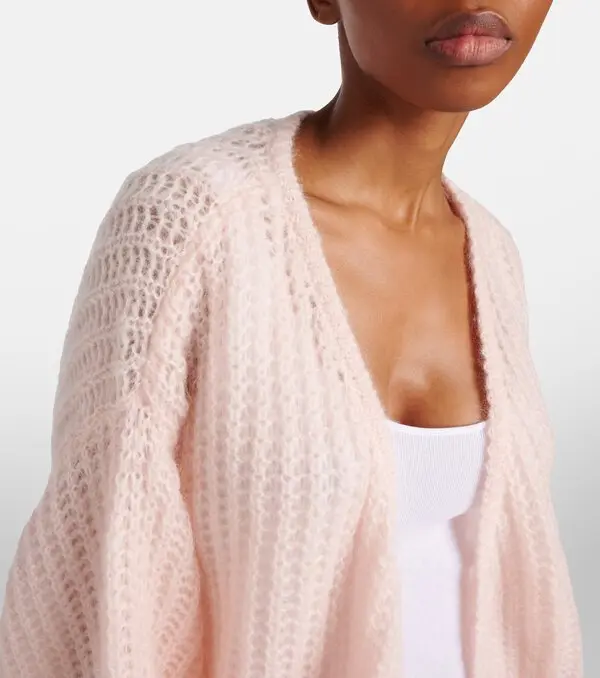 TOTEME Open-knit Oversized Mohair-blend Cardigan - Pink