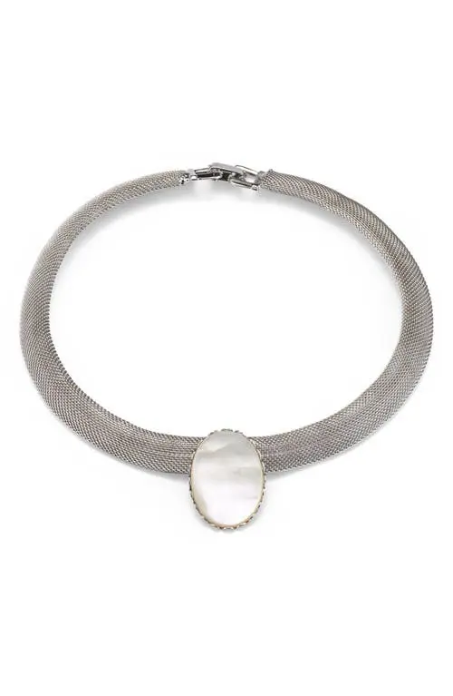 LELET NY Charlotte Mesh Mother-of-pearl Choker - Mother Of Pearl