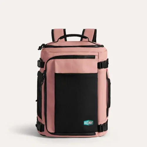 BAGSMART Mesh Expandable Travel Backpack 28l-38l Extended - Rose