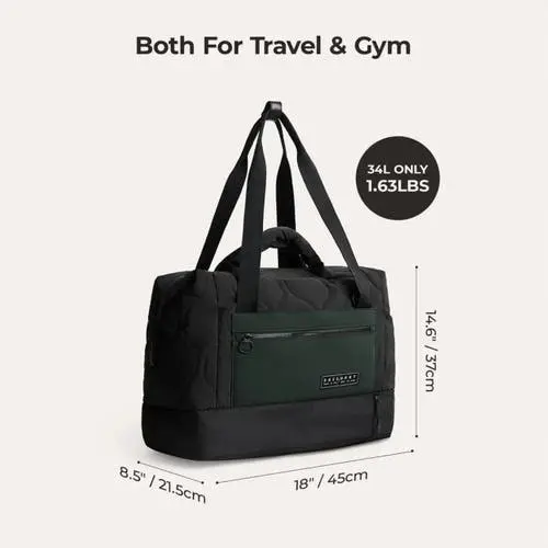 BAGSMART 34l Laptop Duffle With Shoe Compartment - Black