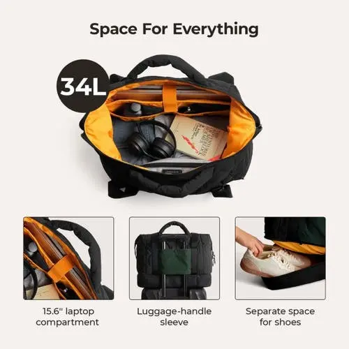 BAGSMART 34l Laptop Duffle With Shoe Compartment - Black