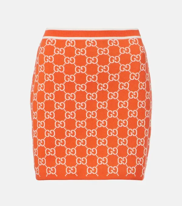Gucci Gg Cotton Jacquard Miniskirt