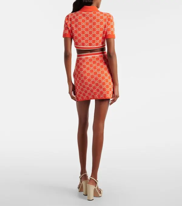 Gucci Gg Cotton Jacquard Miniskirt