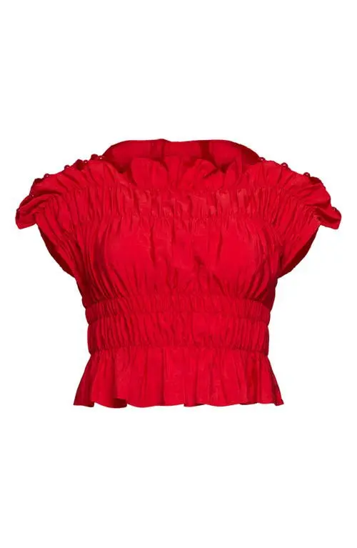 Cinq À Sept Evalina Crop Top - Goji Berry