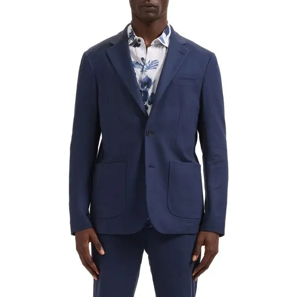 Bugatchi Aerolinen Linen Blend Sport Coat - Navy