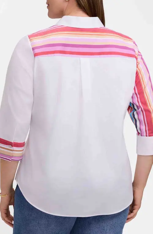 Foxcroft Charlie Mixed Stripe Button-up Shirt