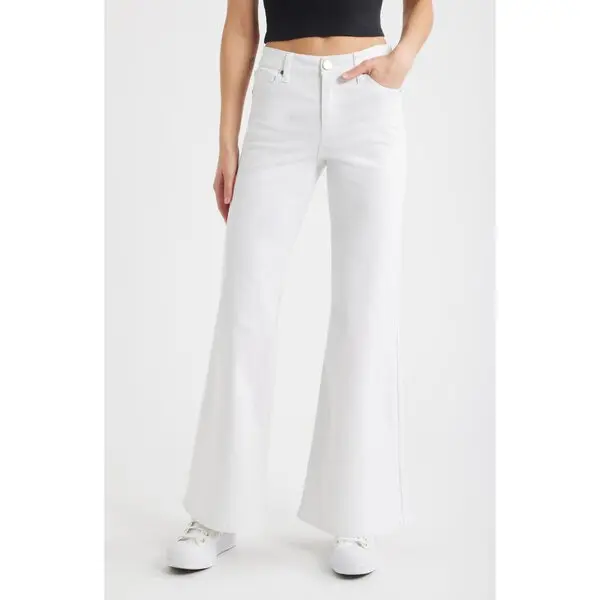 1822 Denim Belle High Waist Flare Jeans - White