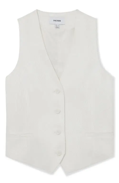 REISS Alyx Linen Blend Tailored Vest