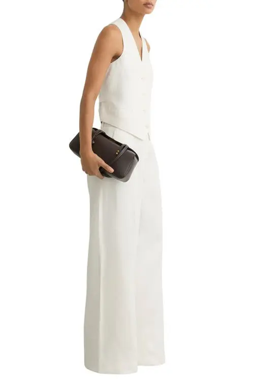 REISS Alyx Linen Blend Tailored Vest