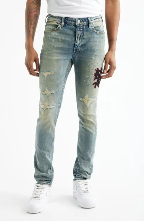 Ksubi Van Winkle Bleu Monday Repair Skinny Jeans - Denim