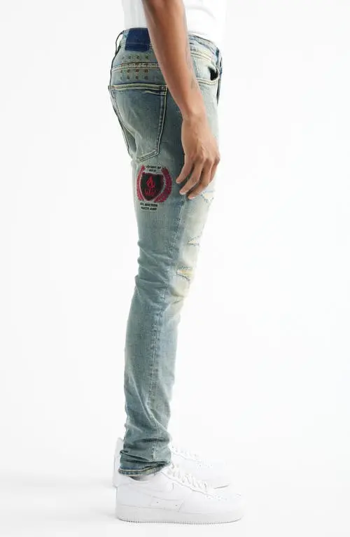 Ksubi Van Winkle Bleu Monday Repair Skinny Jeans - Denim