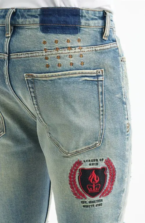 Ksubi Van Winkle Bleu Monday Repair Skinny Jeans - Denim