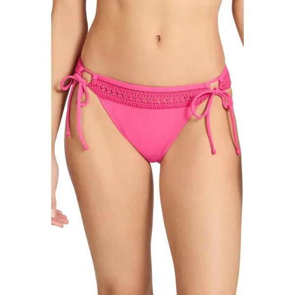 Robin Piccone Isabelle Side Tie Bikini Bottom - Strawberry