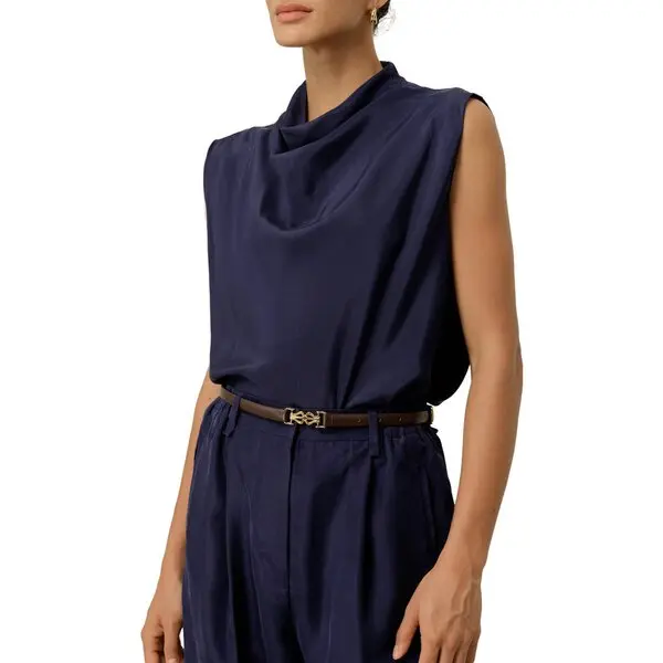 Lilysilk Silk Habotai Sleeveless Top - Blueberry