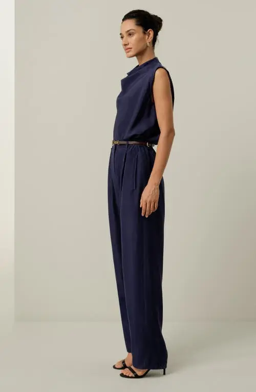 Lilysilk Silk Habotai Sleeveless Top - Blueberry