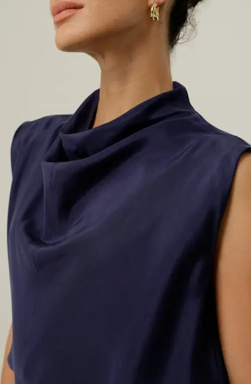 Lilysilk Silk Habotai Sleeveless Top - Blueberry