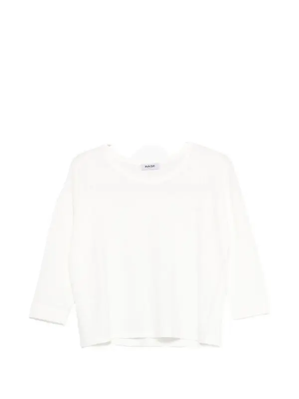 BASE Linen Crewneck Sweater - White