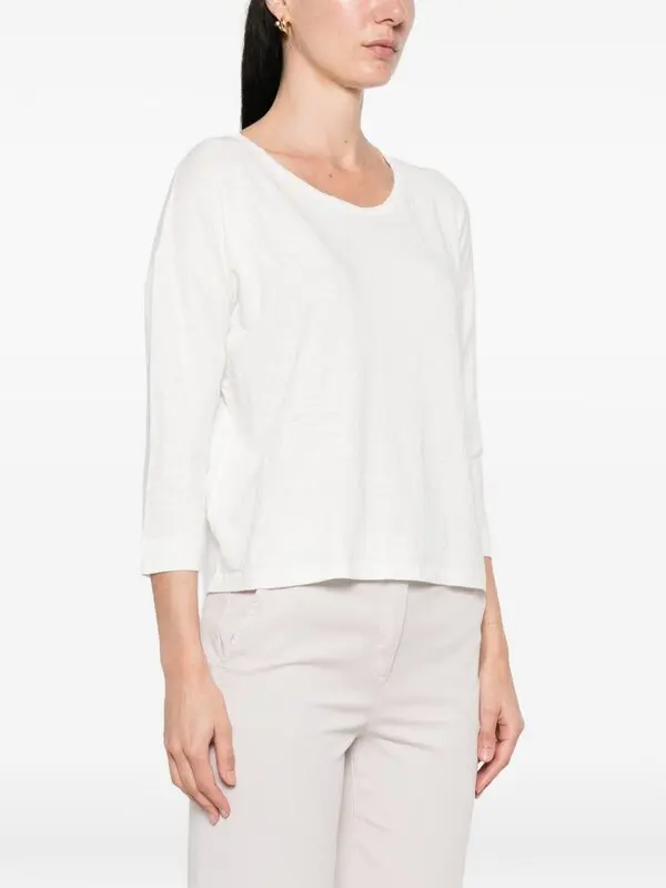 BASE Linen Crewneck Sweater - White