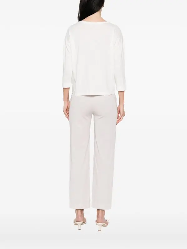 BASE Linen Crewneck Sweater - White