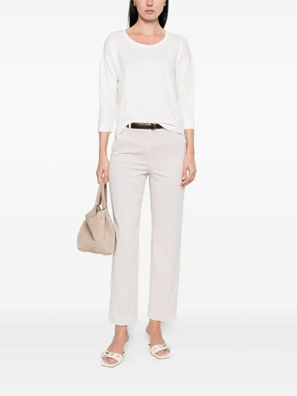BASE Linen Crewneck Sweater - White
