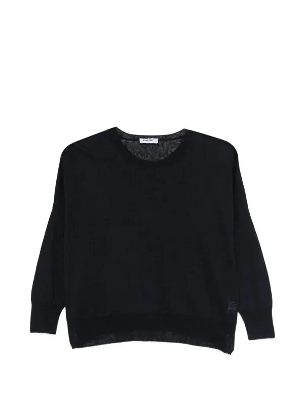 BASE Linen And Cotton Blend Sweater - Blue