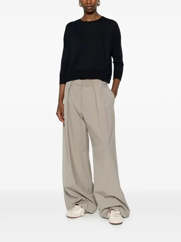 BASE Linen And Cotton Blend Sweater - Blue