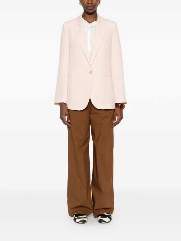 FORTE_FORTE Linen Single-breasted Jacket - Pink