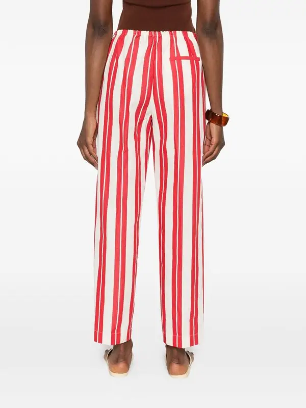 FORTE_FORTE Striped Drawstring Trousers - Red