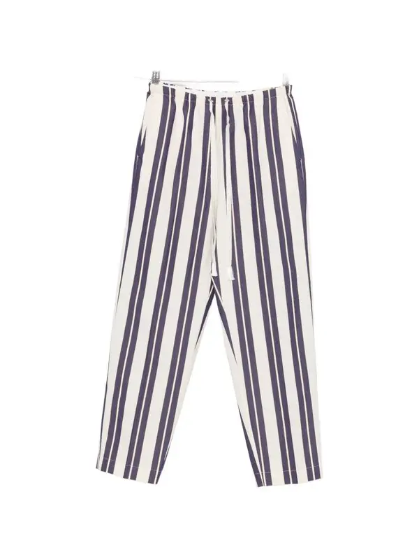 FORTE_FORTE Striped Drawstring Trousers - Blue