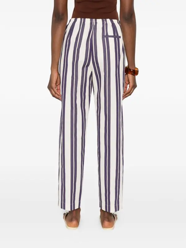 FORTE_FORTE Striped Drawstring Trousers - Blue