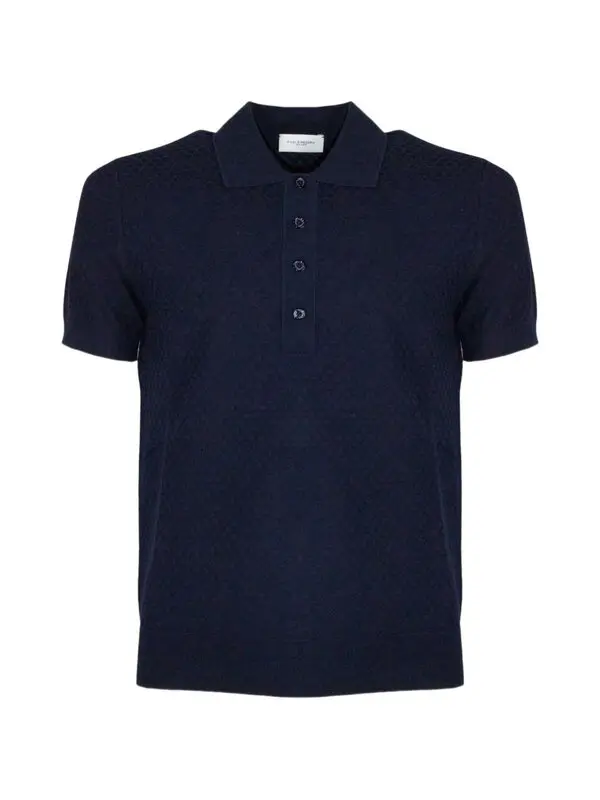 PAOLO PECORA Knitted Polo Shirt - Blue