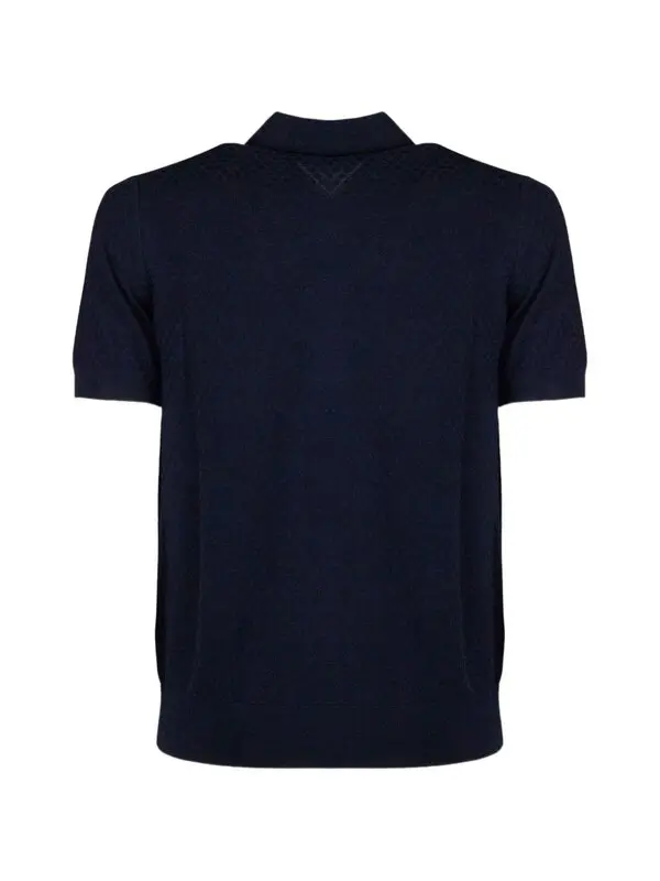 PAOLO PECORA Knitted Polo Shirt - Blue