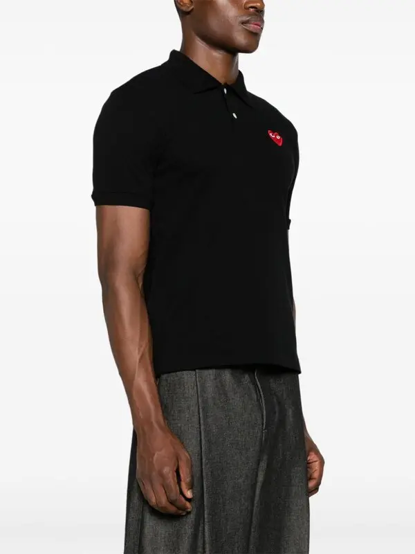Play Comme Des Garcon Cotton Polo Shirt - Black