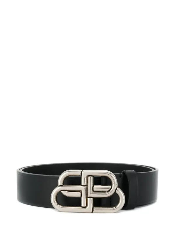 Balenciaga Wide Belt With Bb Logo - Black