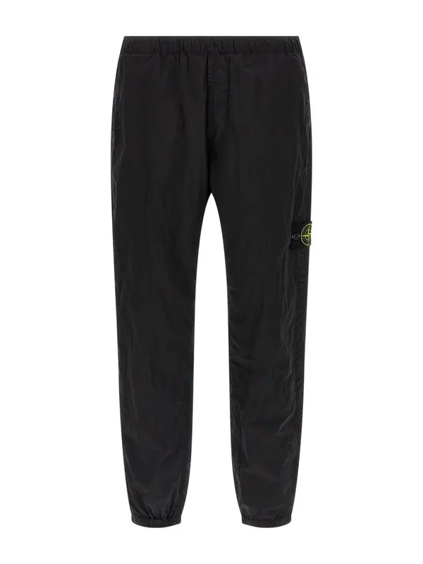 Stone Island Joggers With Logo - Black
