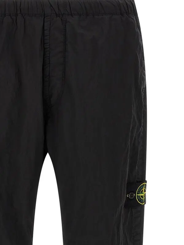 Stone Island Joggers With Logo - Black