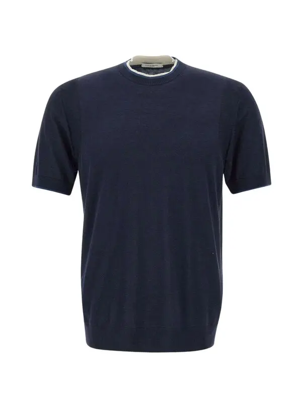 PAOLO PECORA Silk And Cotton Short Sleeve Sweater