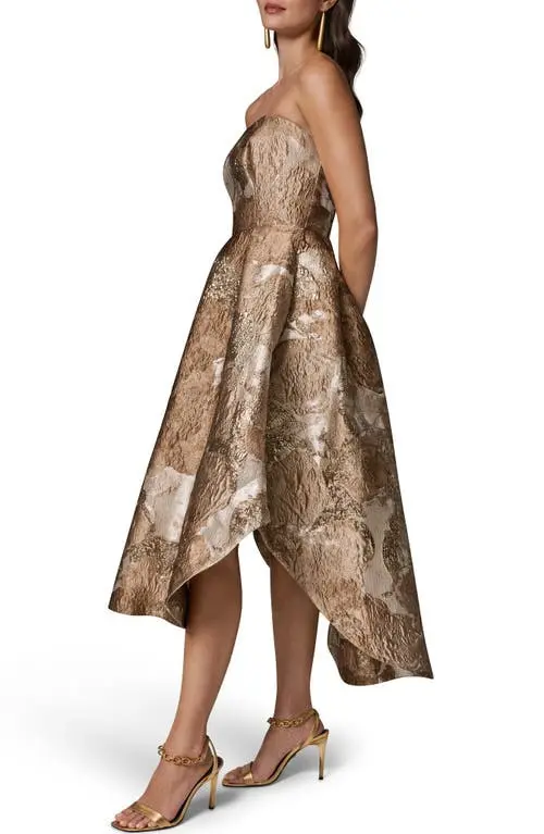 Donna Karan New York Metallic Jacquard Strapless Gown