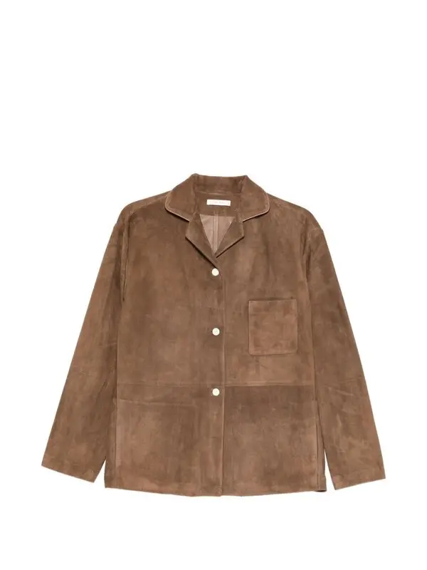 THE ROW Janine Suede Leather Shirt