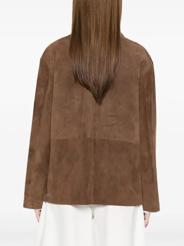 THE ROW Janine Suede Leather Shirt