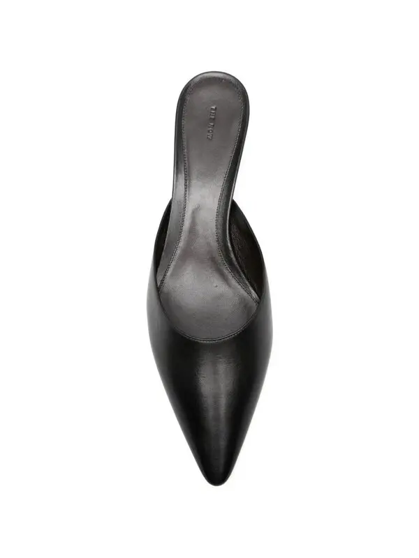 THE ROW Liisa Leather Mules - Black