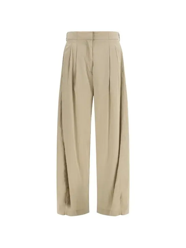 THE ROW Iven Nylon And Silk Trousers - Beige