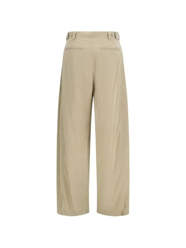 THE ROW Iven Nylon And Silk Trousers - Beige