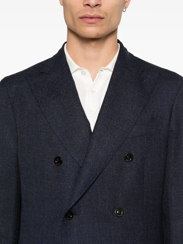Boglioli Wool Double-breasted Jacket - Blue