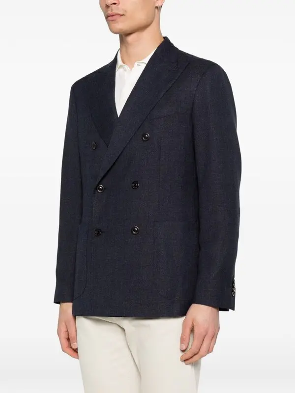 Boglioli Wool Double-breasted Jacket - Blue
