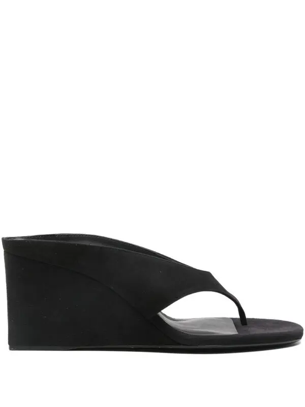 Alaïa Leather Thong Sandals - Black