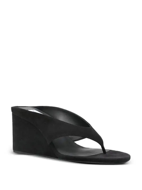 Alaïa Leather Thong Sandals - Black